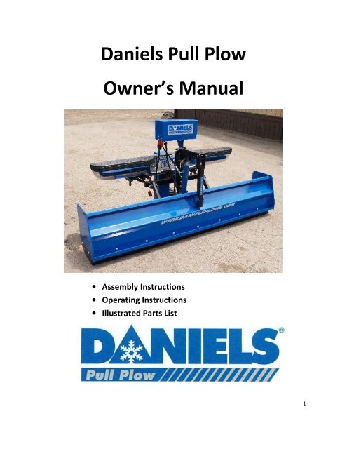 Daniels Pull Plow Owner's Manual - Daniels Plows