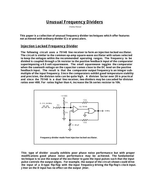 Unusual frequency dividers (PDF)