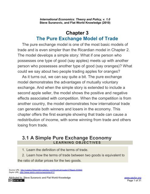 Chapter 3 The Pure Exchange Model of Trade 3.1 A ... - Saylor.org