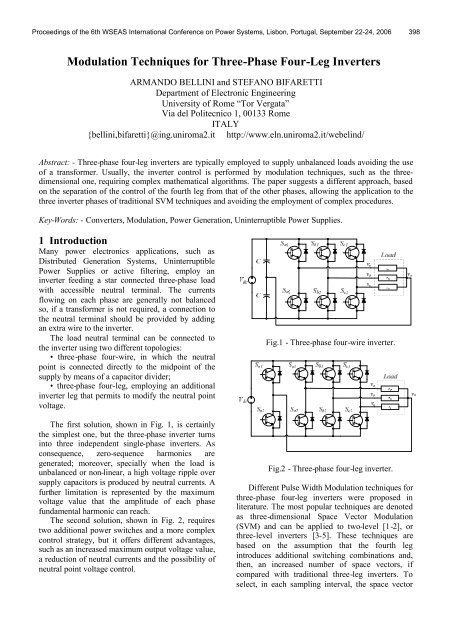 Modulation Techniques for Three-Phase Four-Leg Inverters - LabPlan