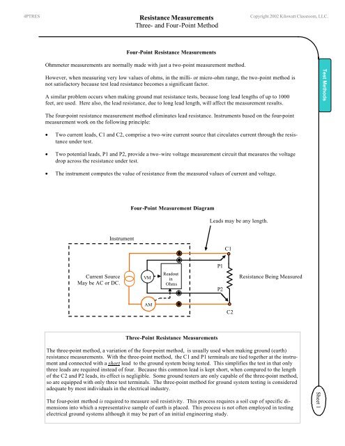 Resistance Measurements Three- and Four-Point ... - Educypedia