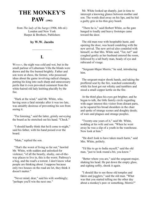 The Monkey's Paw _ Foreshadowing_Advanced Article