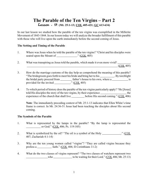 The Parable of the Ten Virgins – Part 2 - Secrets Unsealed > Home