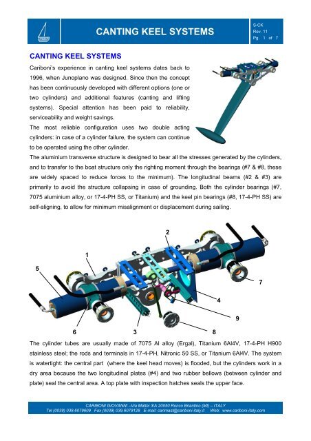 CANTING KEEL SYSTEMS - Cariboni