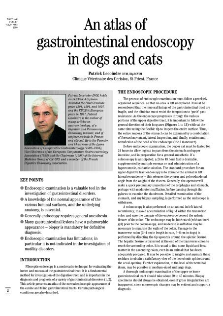 An atlas of gastrointestinal endoscopy in dogs and cats