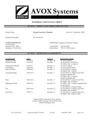 Oxygen Generator - Boeing Type MSDS - AVOX Systems, Inc.