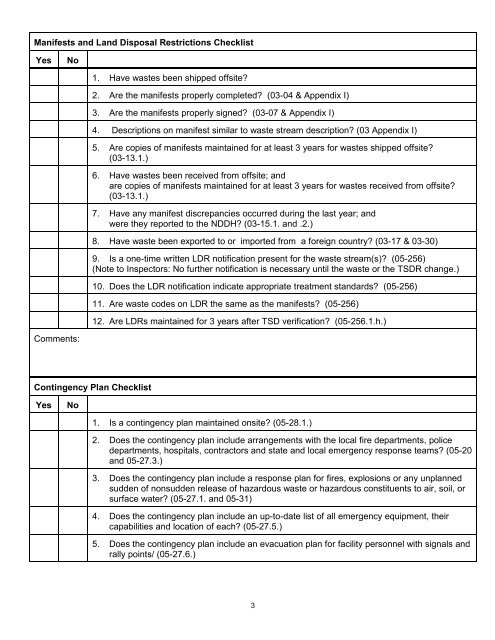 This checklist includes H