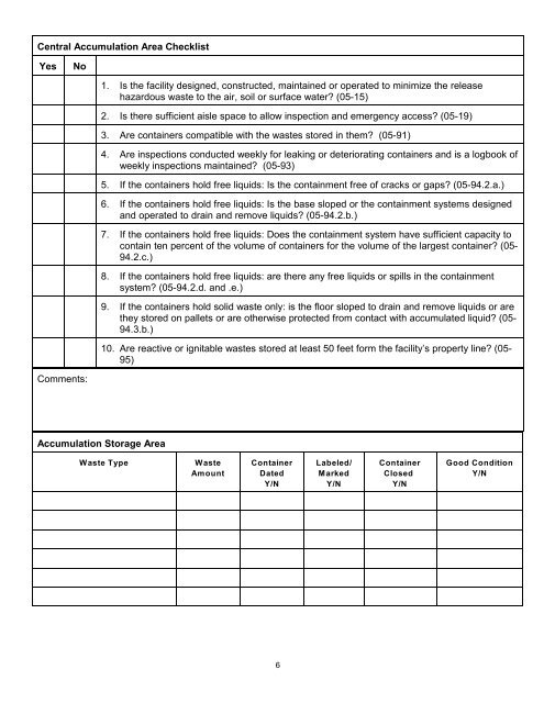 Central Accumulation Area