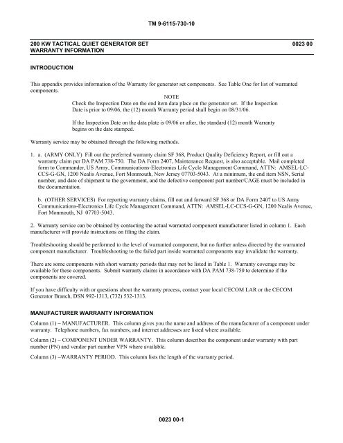 MEP-809A 200KW Tactical Quiet Generator - Navair