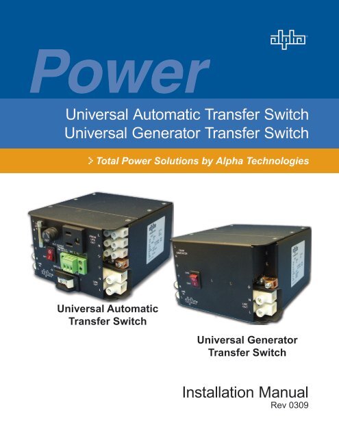 Universal Automatic Transfer Switch Universal Generator Transfer