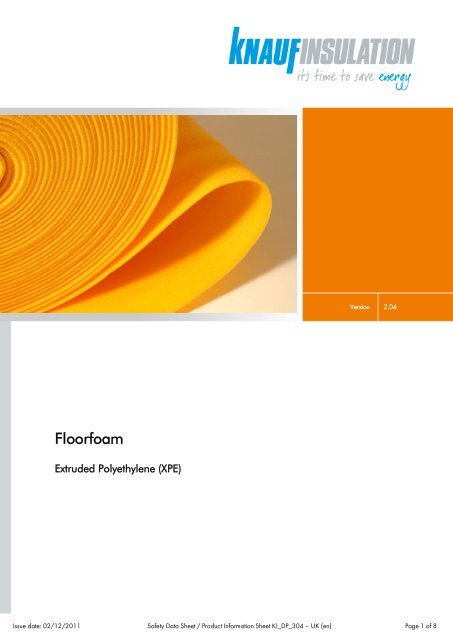 SDS KI Floorfoam - Knauf Insulation