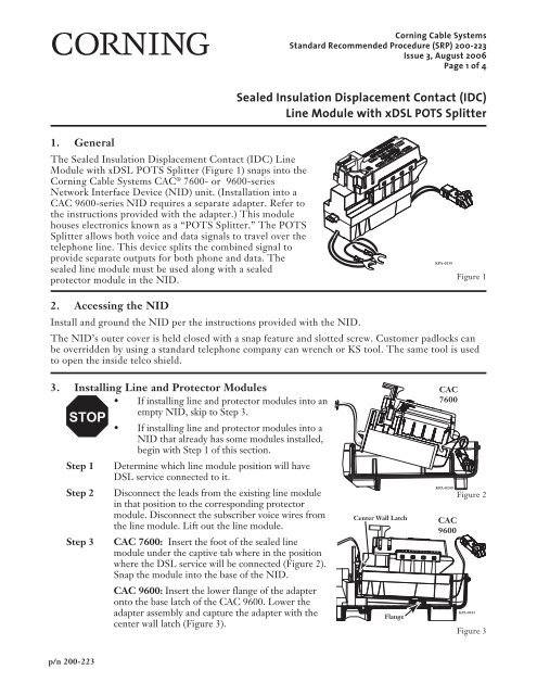 Sealed Insulation Displacement Contact (IDC) Line Module with ...