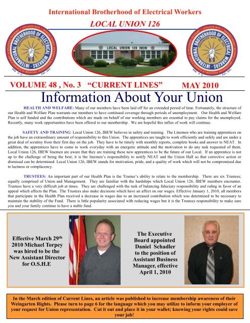 Vol. 48 - Issue 3 - May 2010 - IBEW Local 126
