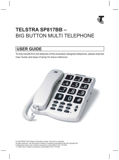 telstra sp817bb – big button multi telephone - Telstra Home Phones