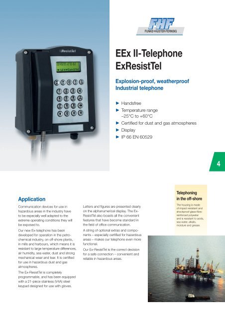 EEx II-Telephone ExResistTel Explosion-proof ... - Phone Master
