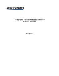 Zetron Headset Jackbox Product Manual