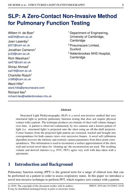 SLP: A Zero-Contact Non-Invasive Method for Pulmonary Function ...