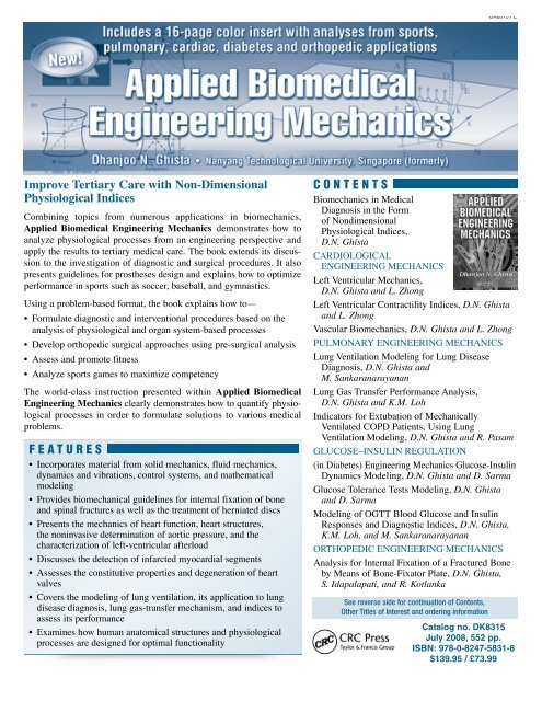 Applied Biomedical Engineering Mechanics