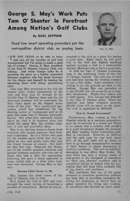 George S. May's Work Puts Tam O' Shanter In Forefront ... - Msu