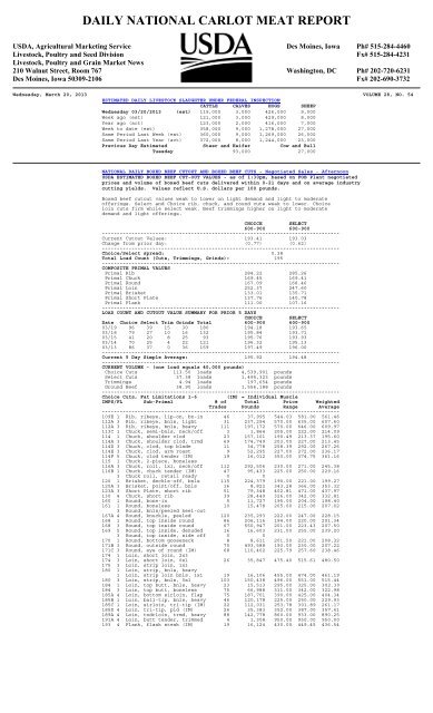 Daily National Carlot Meat Report - Agricultural Marketing Service