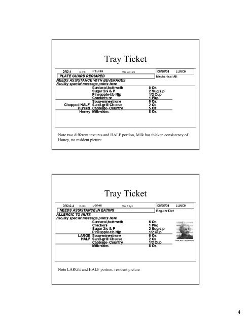Tray Ticket Note two diff