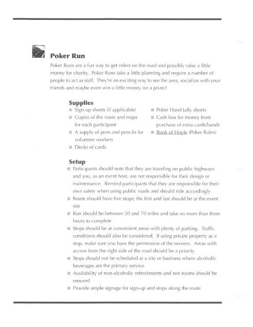 Poker Run Tally Cards