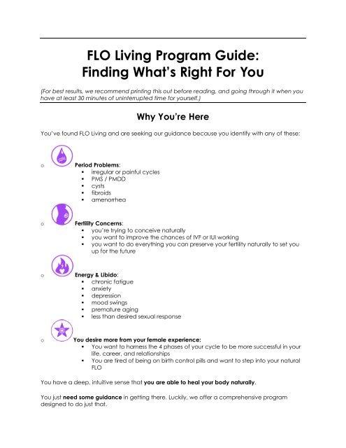 FLO Living Program Guide: Finding What's Right For You