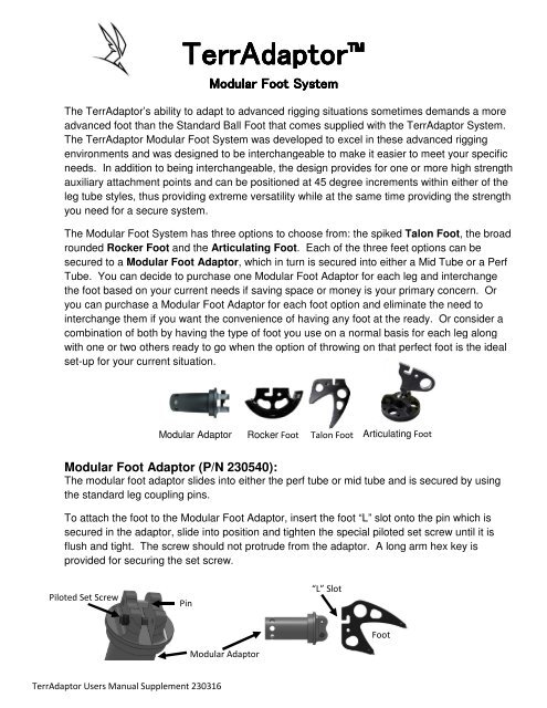 to download the Rocker Foot instructions - PMI Rope