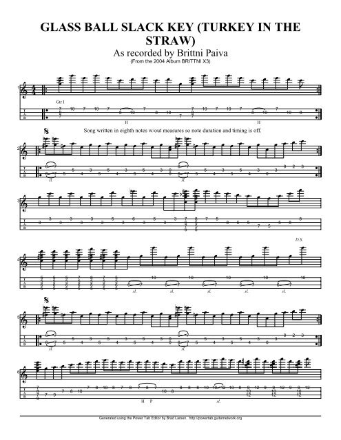 Glass Ball Slack Key tab - Live 'Ukulele