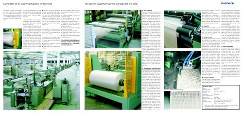 DORNIER air-jet weaving machine for tire cord - Lindauer DORNIER ...