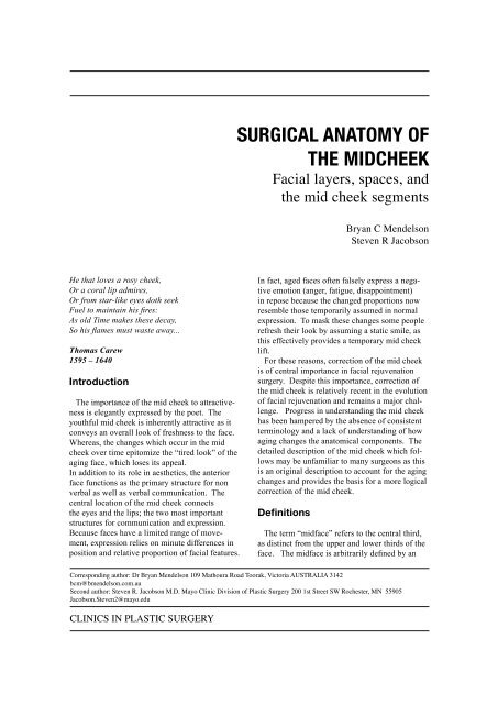 SURGICAL ANATOMY OF THE MIDCHEEK - Dr Bryan Mendelson