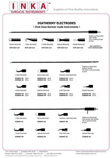 Diathermy/Monopolar Instruments - Inka Surgical