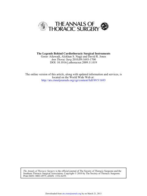 The Legends Behind Cardiothoracic Surgical Instruments