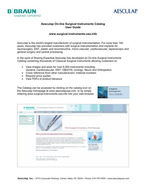 User Guide - Aesculap Surgical Instruments Catalog