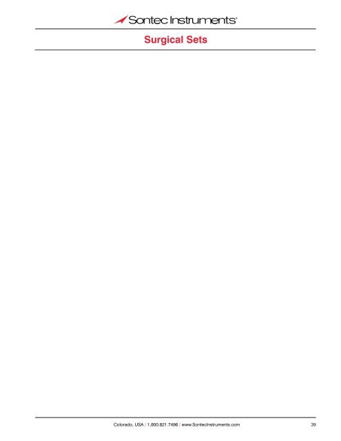 Surgical Sets - Sontec Instruments