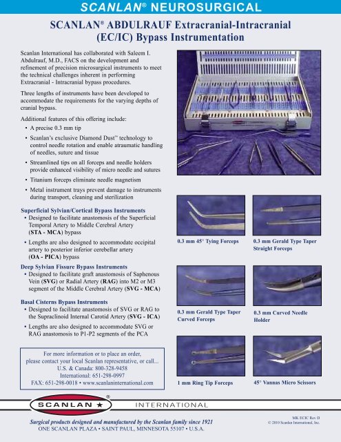 SCANLAN® NEUROSURGICAL - Scanlan International