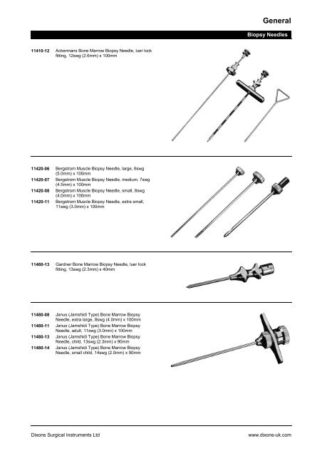 Reusable Needle Supplement (5.5Mb - Dixons Surgical Instruments
