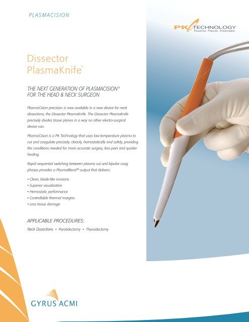 Dissector PlasmaKnife™ - Gyrus ACMI
