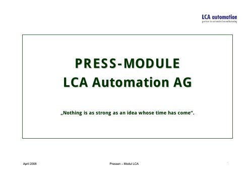 Base frame - LCA Automation AG