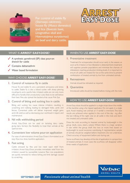 Download the Arrest Easy-Dose Product Information Sheet