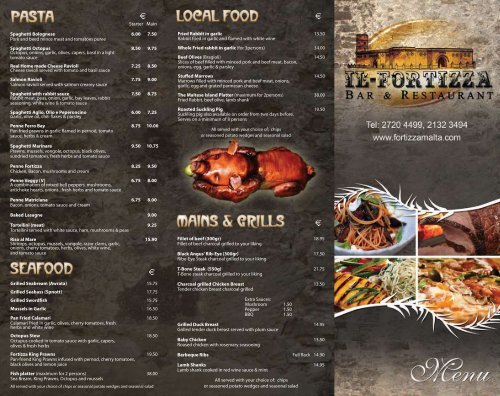 view menu - Fortizza Restaurant