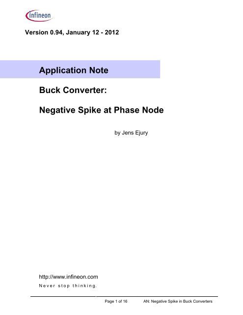 Application Note Buck Converter - Infineon