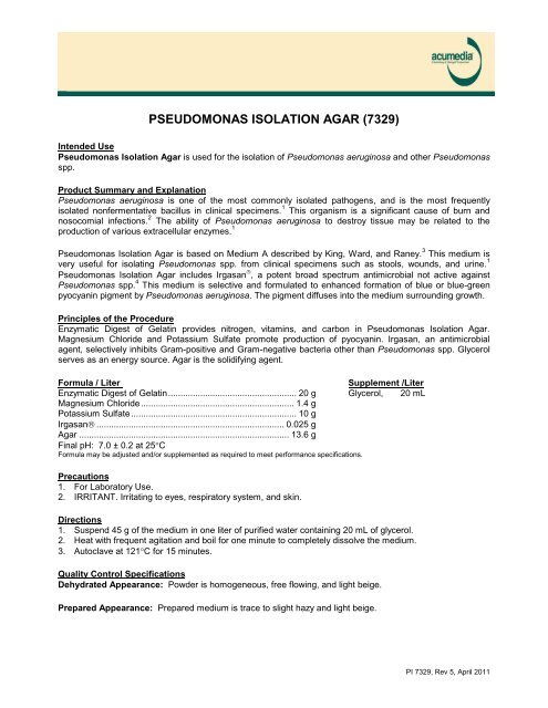Pseudomonas Aeruginosa Isolation And Identification