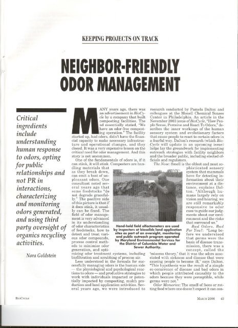 ODOR MANAGEMENT - Nasal Ranger Field Olfactometer