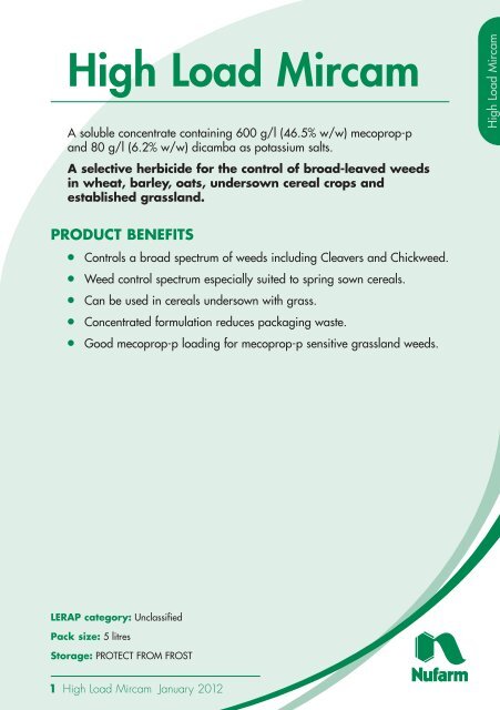 High Load Mircam - Nufarm UK