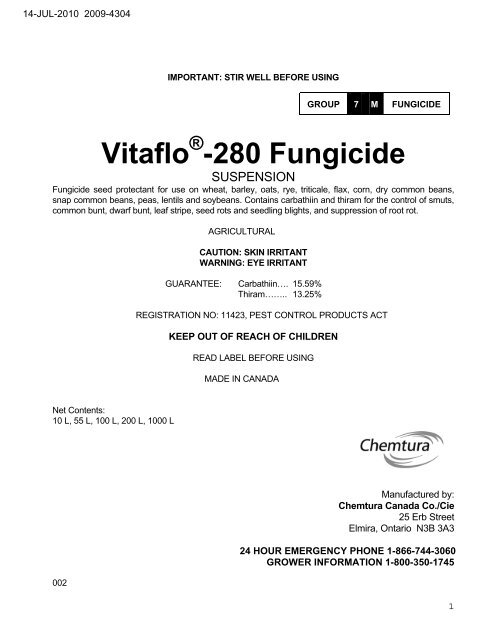 Vitaflo 280 Label - Uap.ca