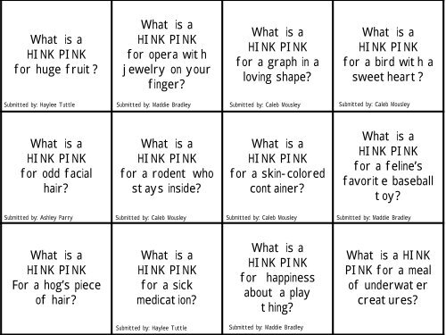 What is a HINK PINK for ag - Crossroads Education