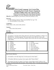 First Grade Language Arts Lesson Plan
