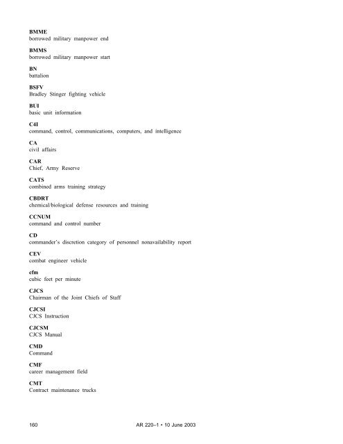 BMME borrowed military ma