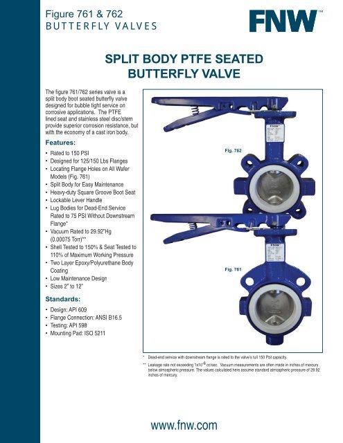 split body ptfe seated butterfly valve - FNW Valve